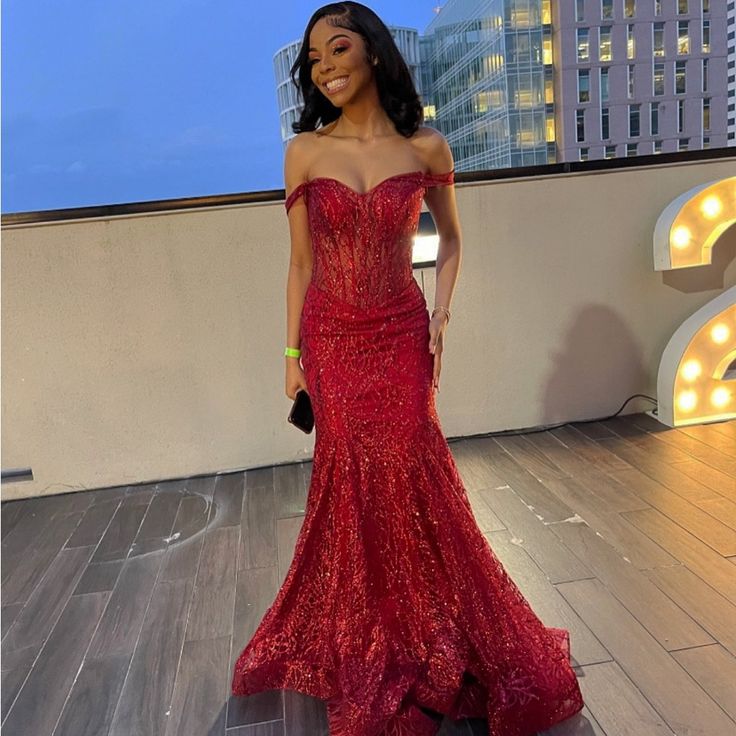 Beautiful red mermaid style PROM Dress – mermelo